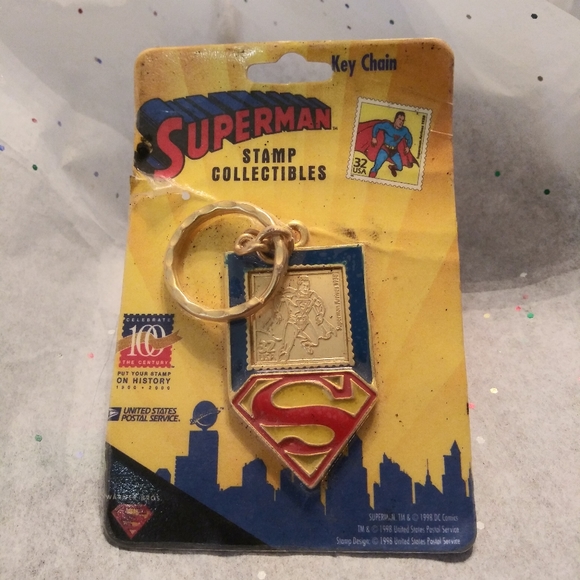 Warner Bros. | Accessories | Vintage Superman Postage Stamp Keychain ...